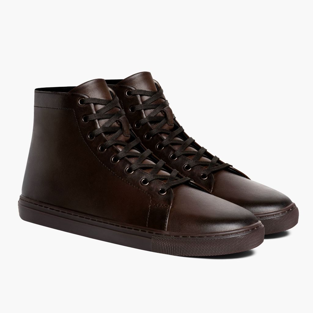 Elegant Mens Leather High Top Sneakers Gallery