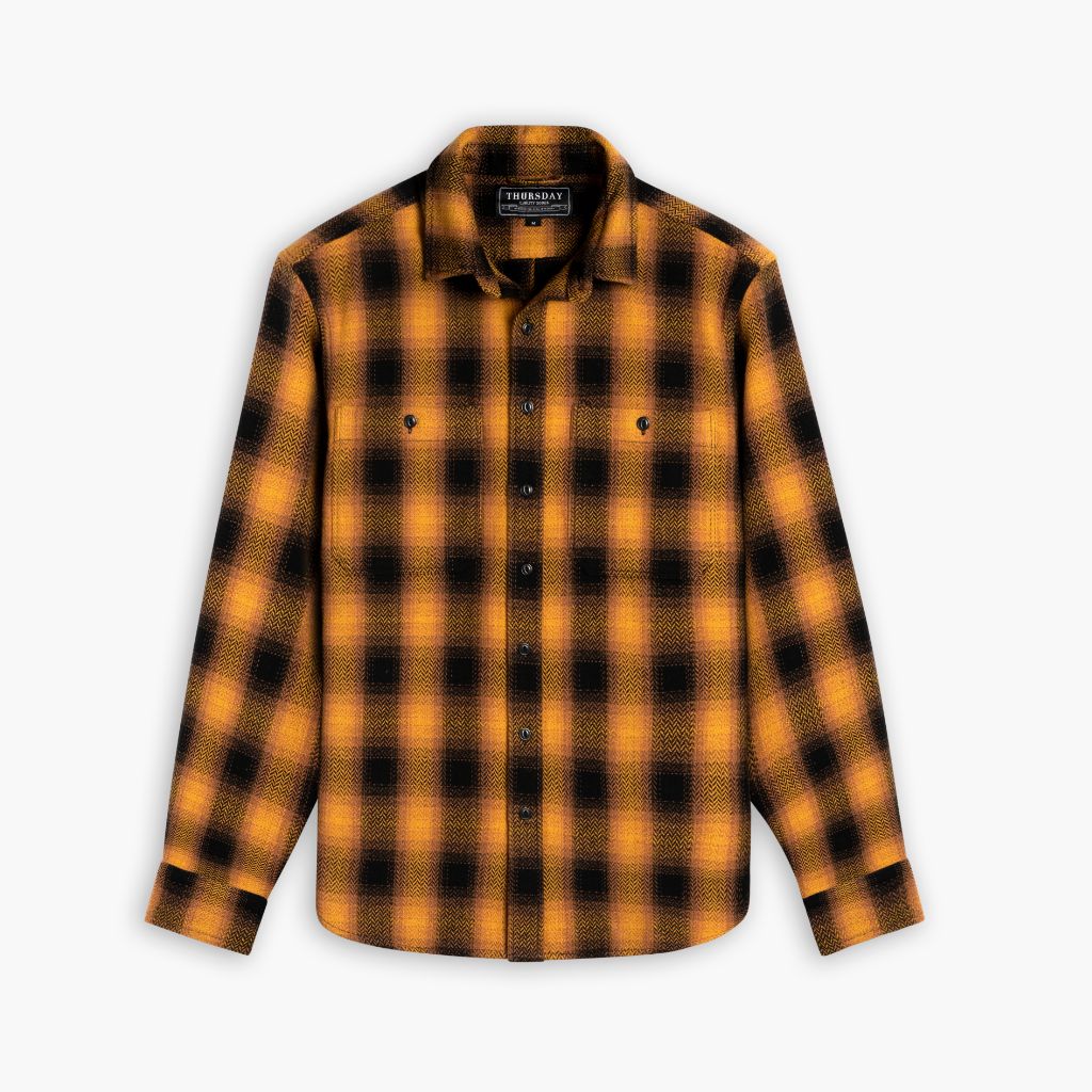 Men's Flannel Shirt in Desert Sun Buffalo Check - Thursday