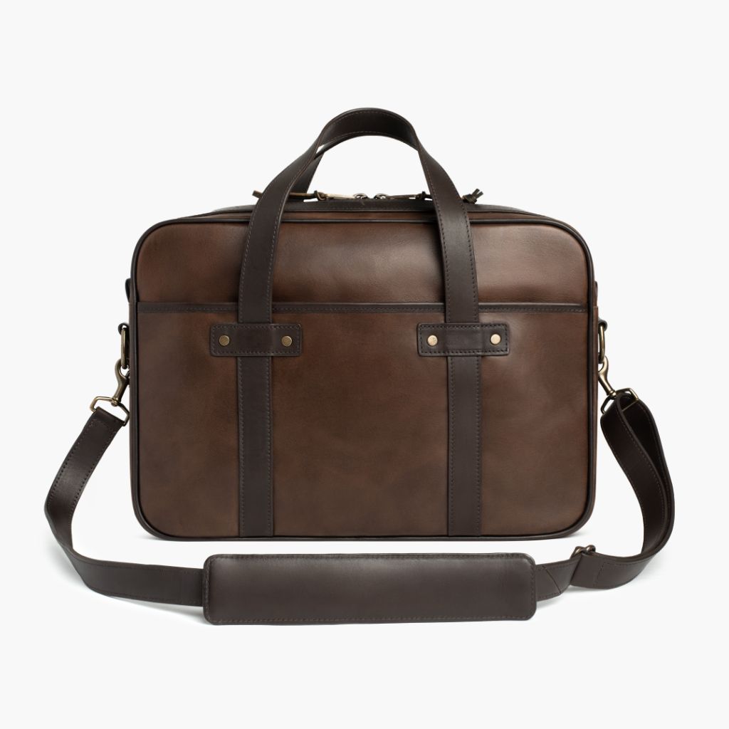 Men's Commuter Messenger Bag in Brown 'Anejo' Leather - Thursday