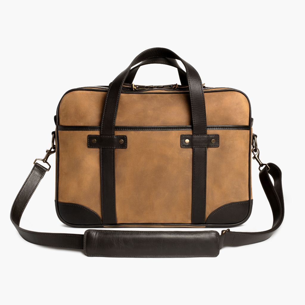 Men's Commuter Messenger Bag in Tan 'Old Town' Leather - Thursday