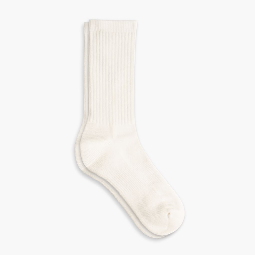 Men's Cotton Crew Sock in Off-White - Thursday Boot Company