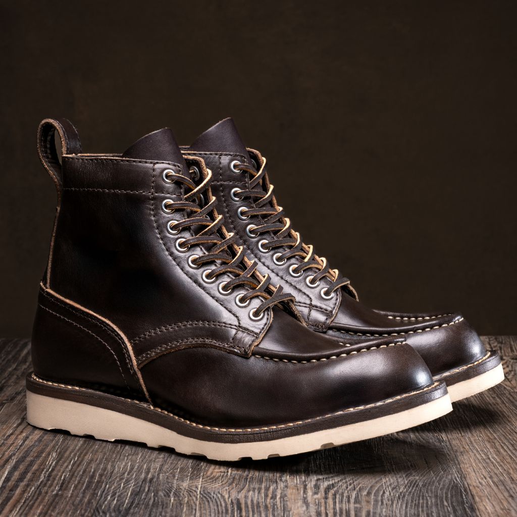 Men's Builder Boot In Black Coffee Horween CXL Leather - Thursday