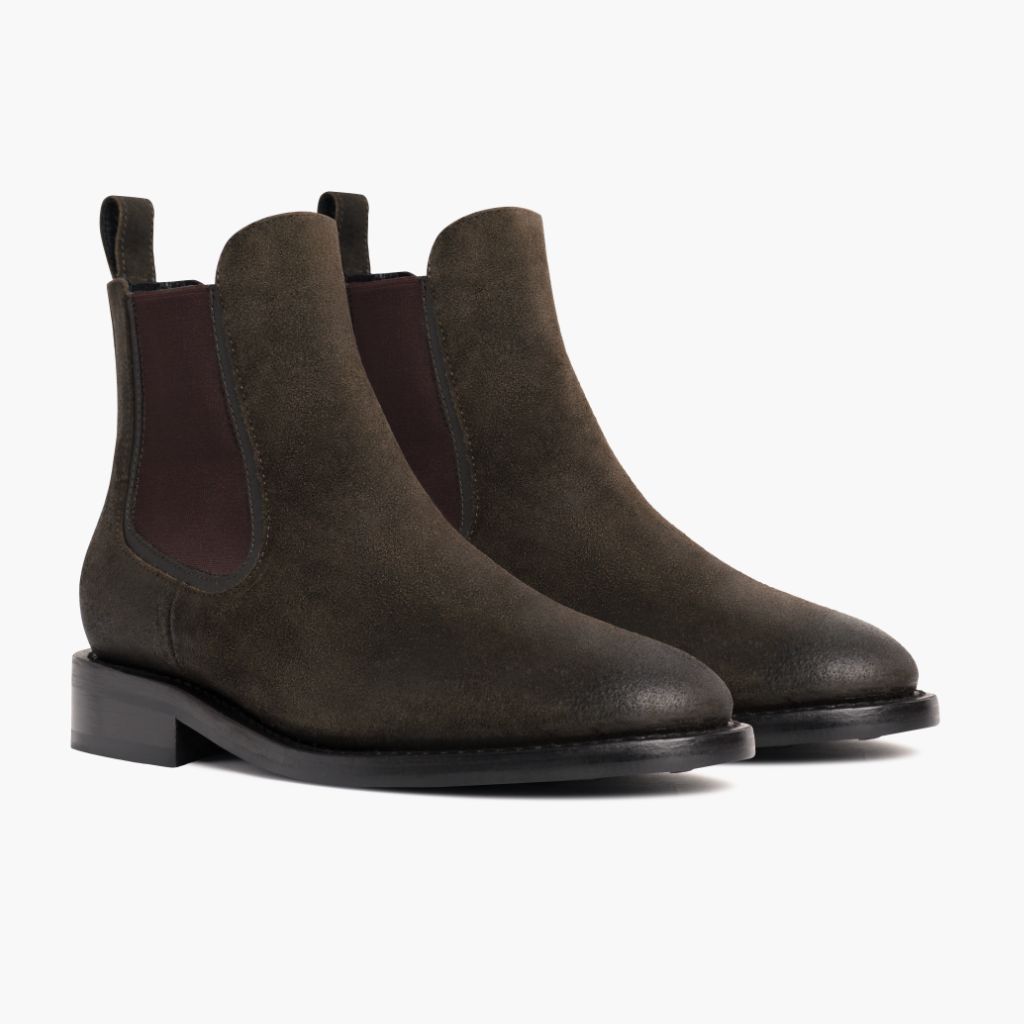 Men's Duke Chelsea Boot In Dark Olive Suede - Thursday Boot Company