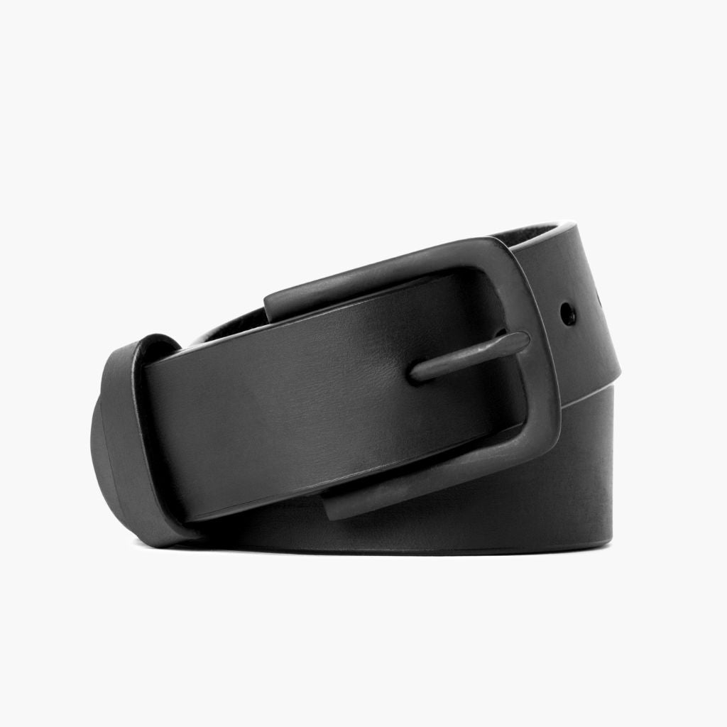 Men's Heritage Leather Belt In Black Matte - Thursday Boot Company