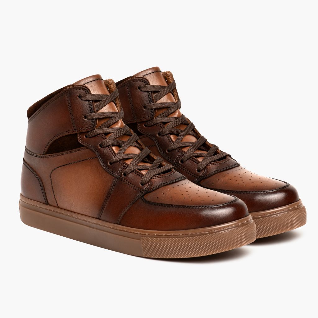 Men's Showtime High Top Sneaker In Brown 'Brandy' Leather - Thursday