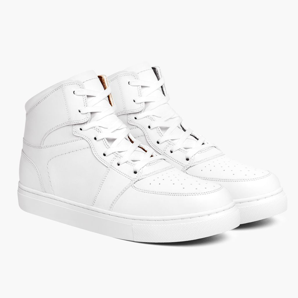 Men's Showtime High Top Sneaker In White Leather - Thursday