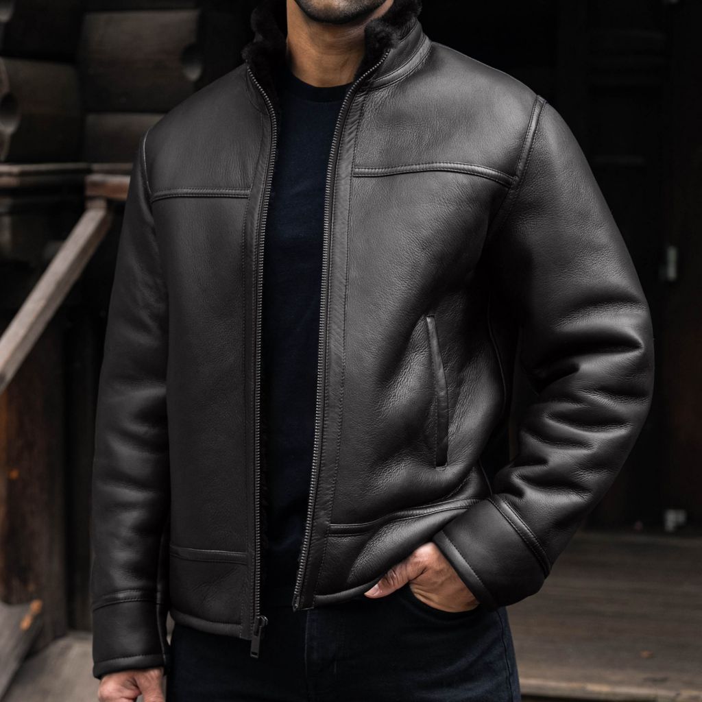 Men's Stallion Shearling Jacket In Black - Thursday