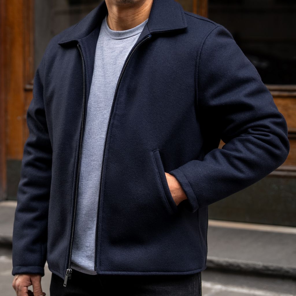 Men's Heavyweight Station Wool Jacket In Navy - Thursday