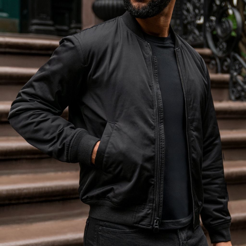 Men's Union Bomber Jacket In Black - Thursday