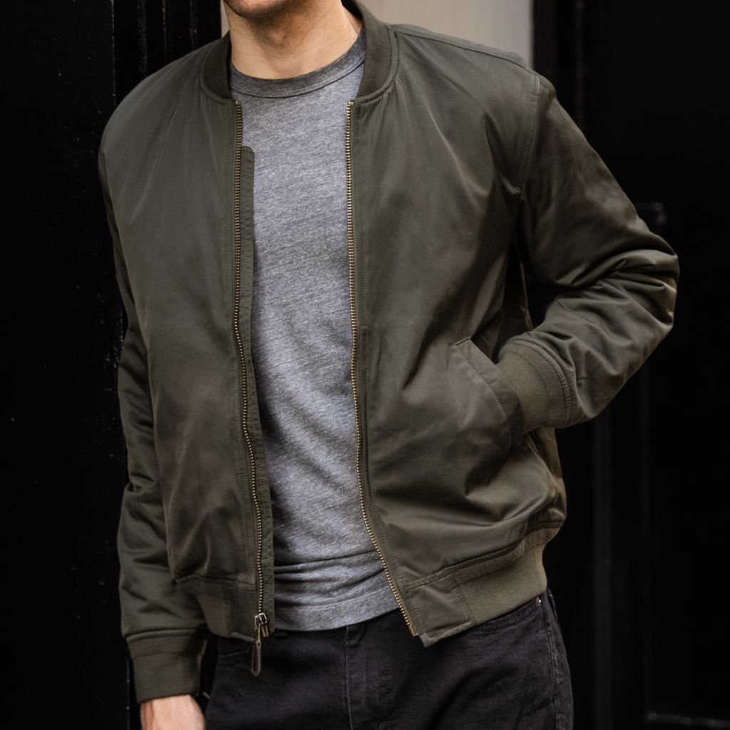 Men's Union Bomber Jacket In Olive - Thursday