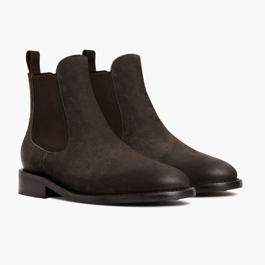 Men's Duke Chelsea Boot In Dark Olive Suede - Thursday Boot Company
