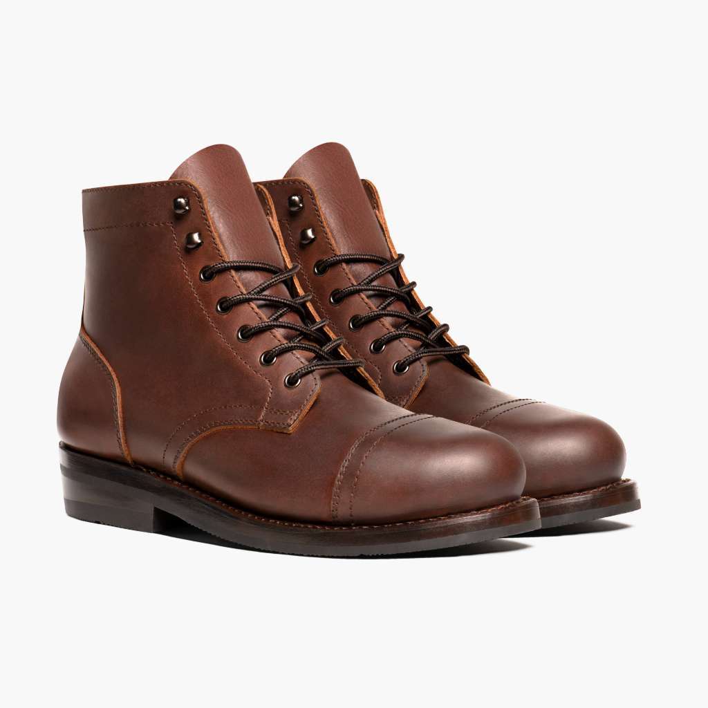 Men's Heritage Captain Boot In Rustic Brown Leather - Thursday