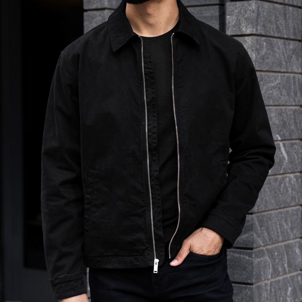 Men's Mechanic Jacket In Black Twill - Thursday