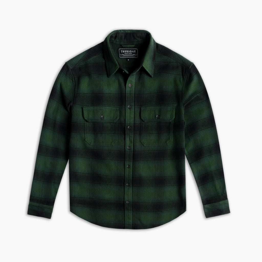 Men's Summit Flannel Shirt in Evergreen Plaid - Thursday