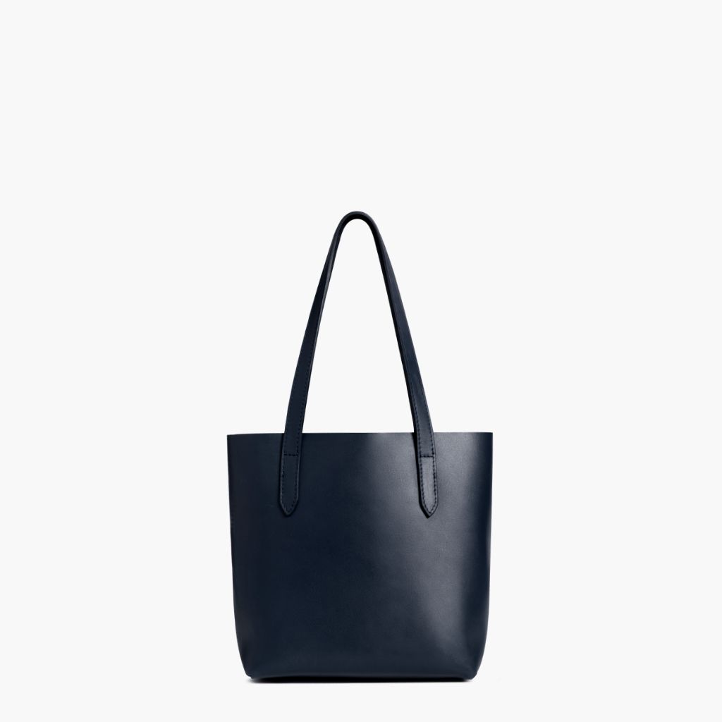 Women's Small Leather Tote Bag In Navy Blue – Thursday