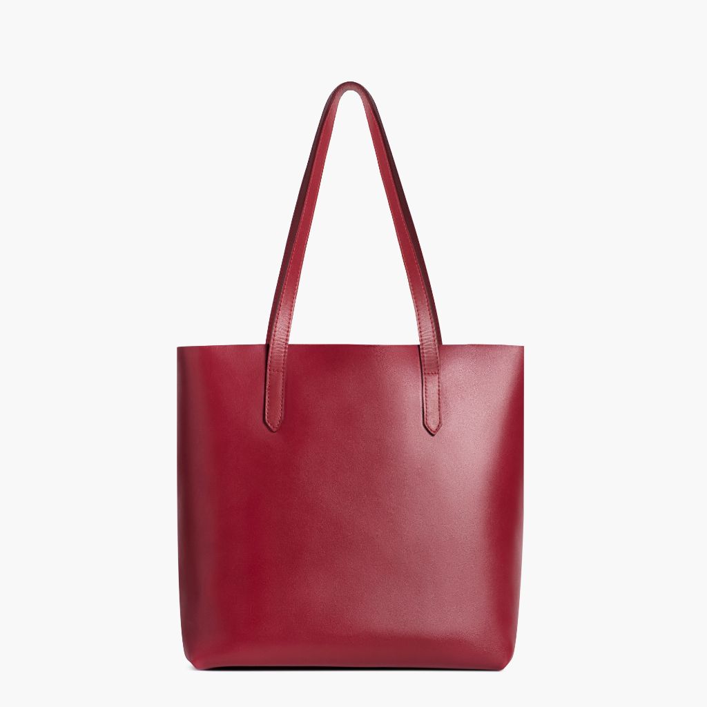 Women's Large Leather Tote Bag In Red – Thursday