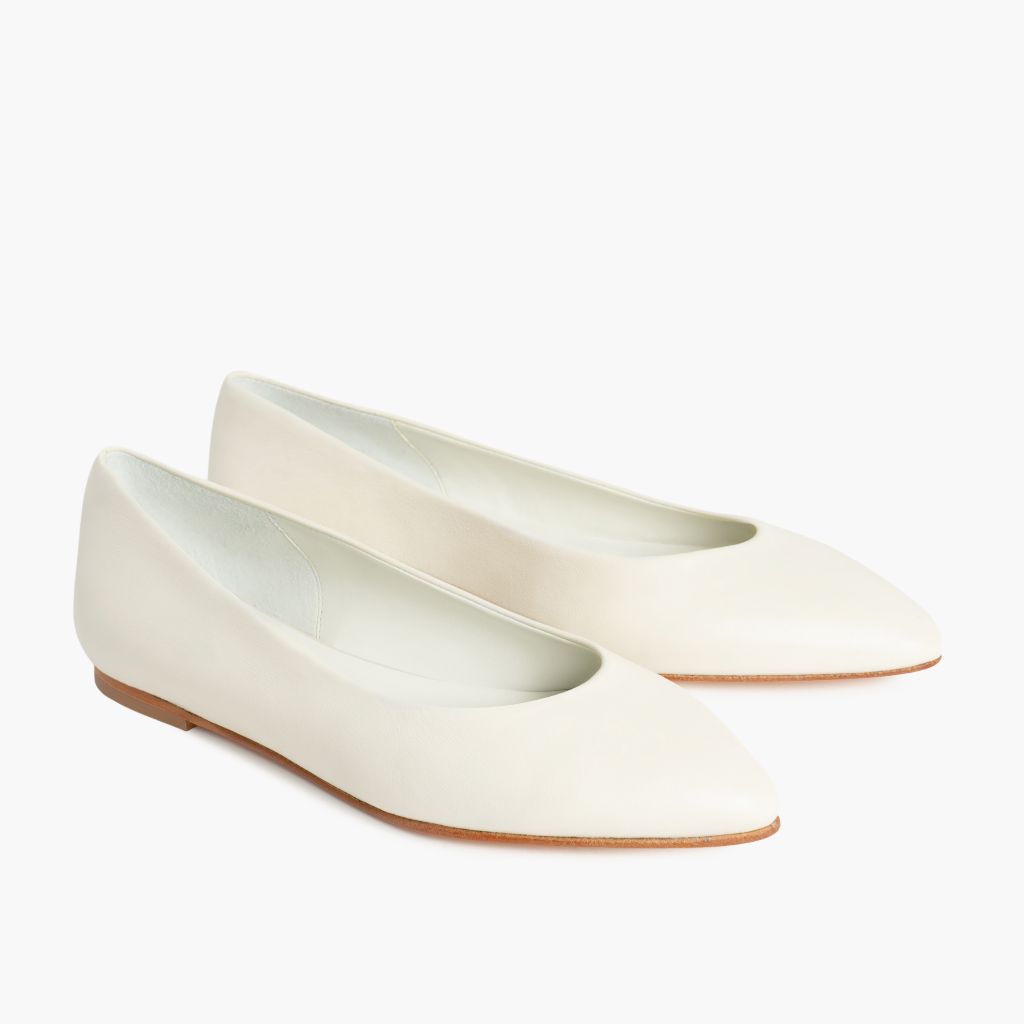 Women's Viva Ballet Flat In Ivory Leather - Thursday