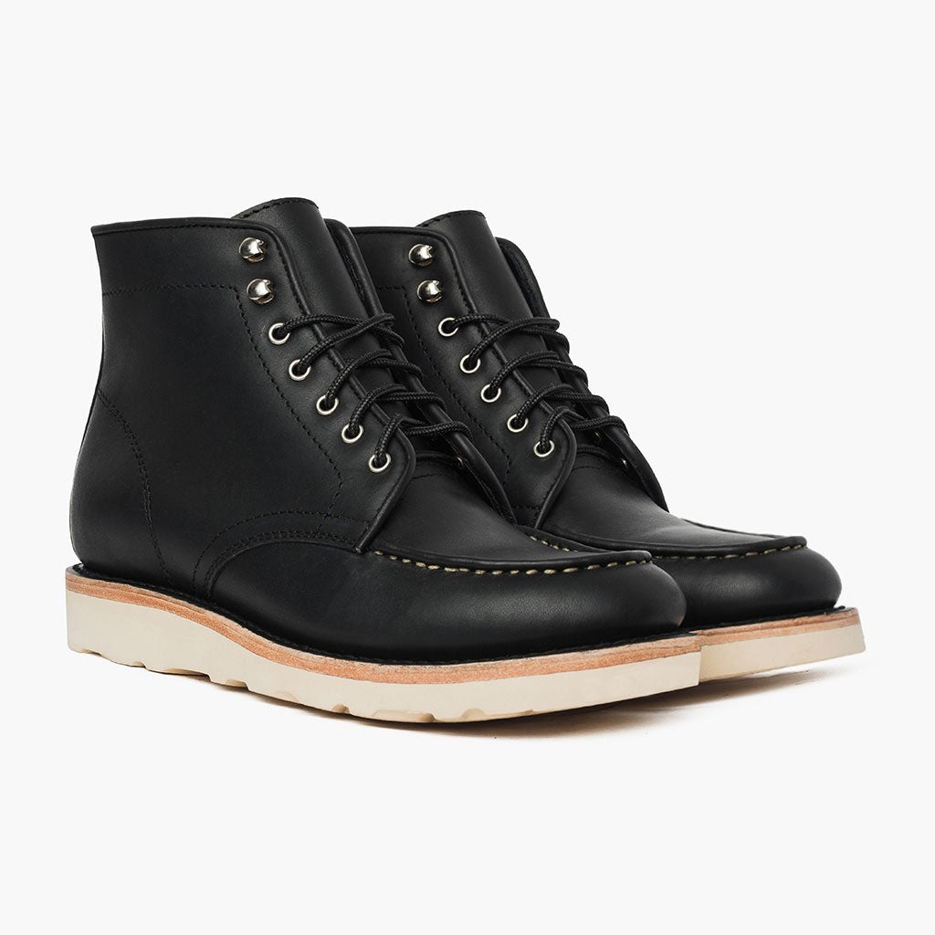 Men's Diplomat Moc Toe Boot In Black Matte - Thursday Boot Company