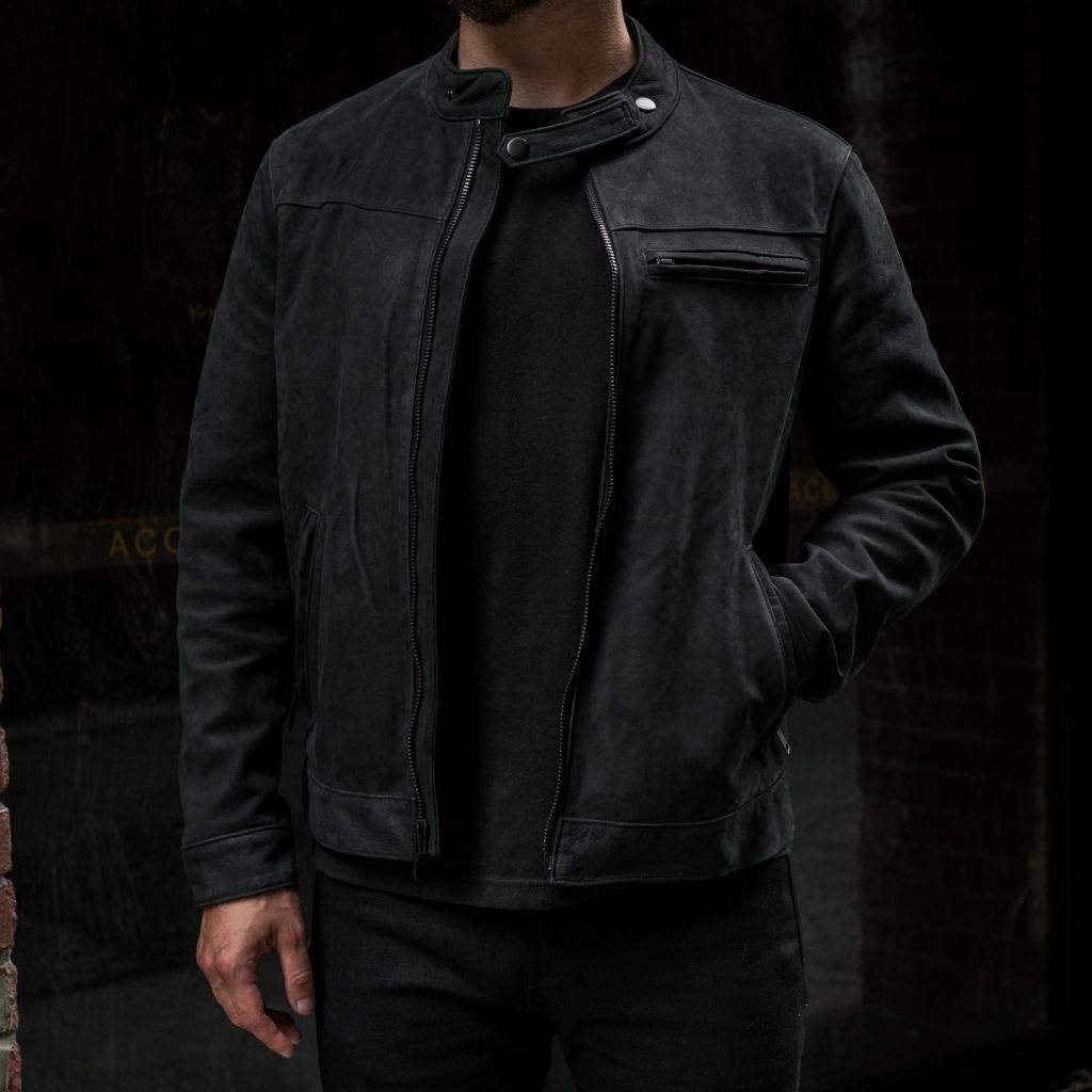 Men's Roadster Jacket In Black Matte Leather - Thursday Boot Company