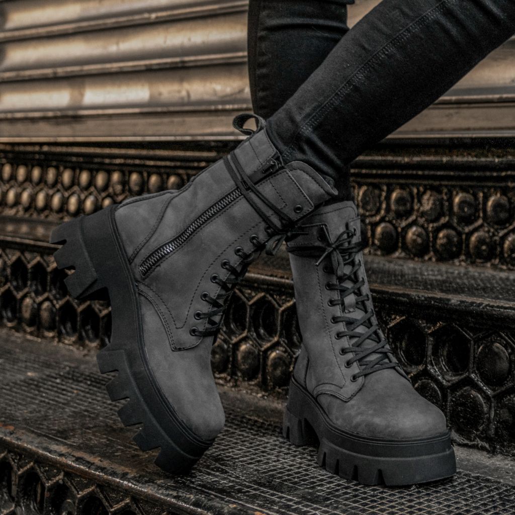 Combat Boots Gray Kombat UK Tactical Pro Boots Grey Zip Men's Suede
