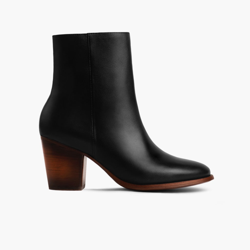 Women's Highline 3" Heel Boot In Black Leather - Thursday