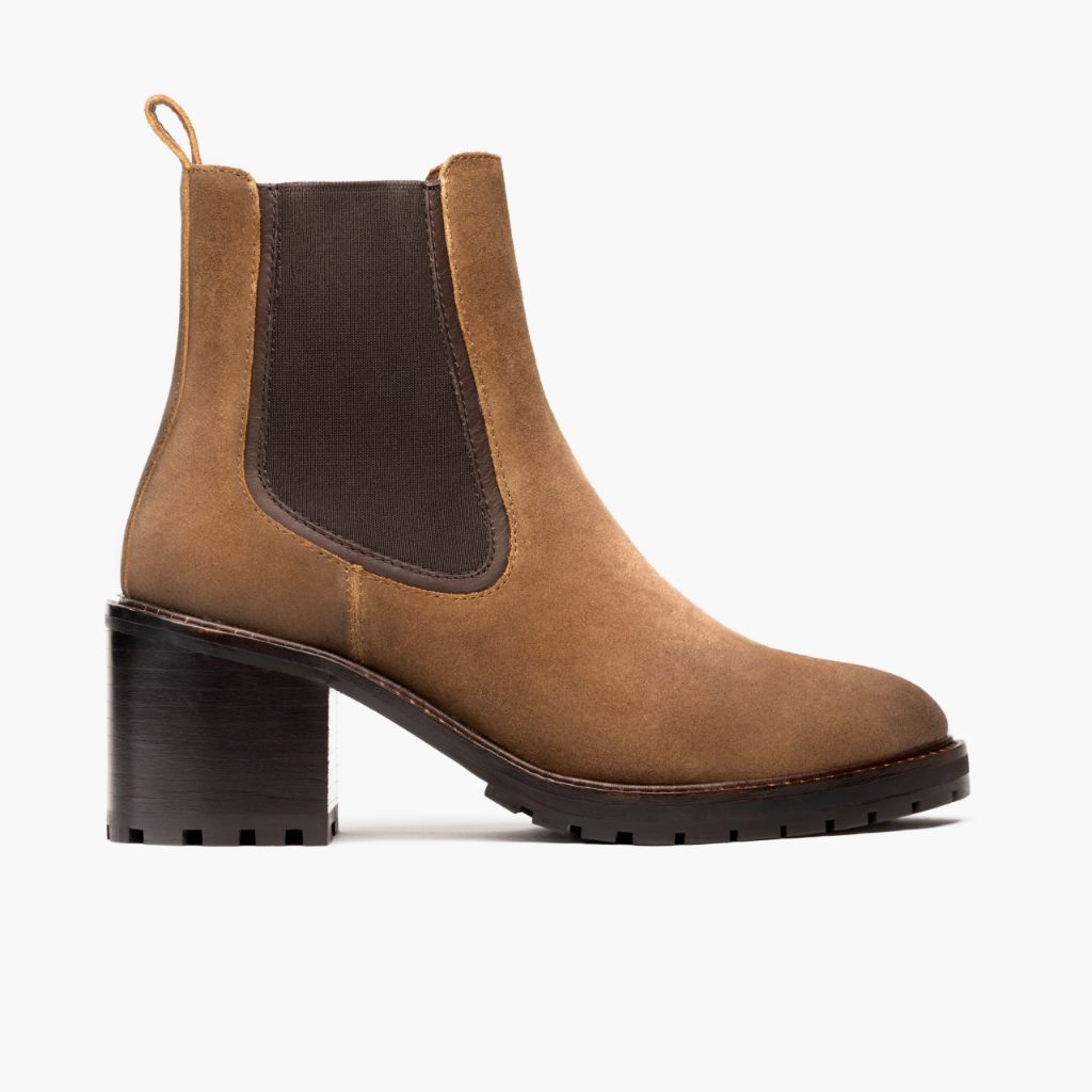 Women's Knockout High Heel Chelsea Boot In Safari Suede - Thursday